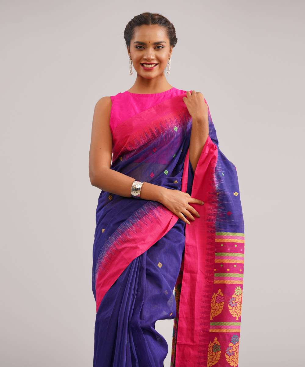 Purple & Dark Pink Jamdani Saree
