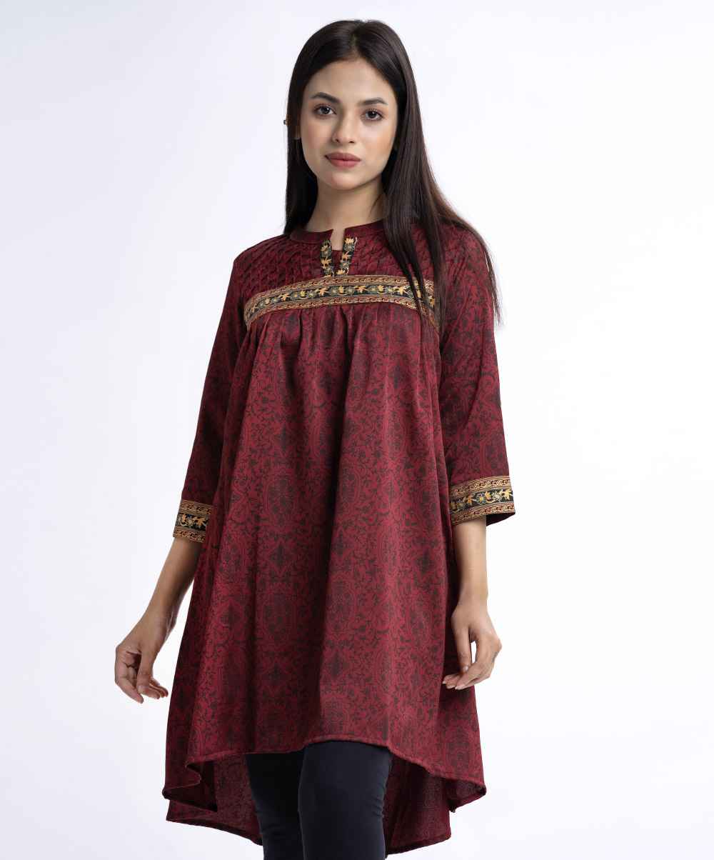 Maroon Empire Style Top