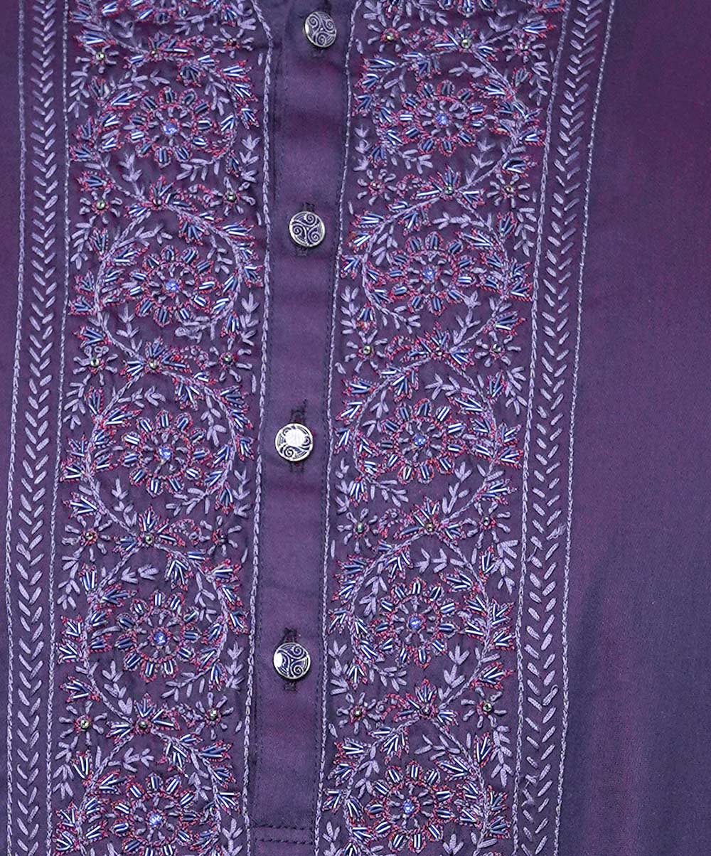 Purple Premium Cotton Panjabi