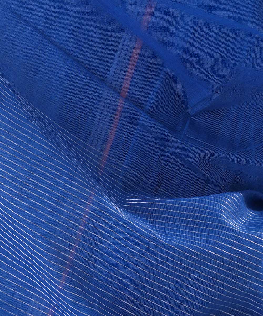 Ocean Blue Cotton Saree