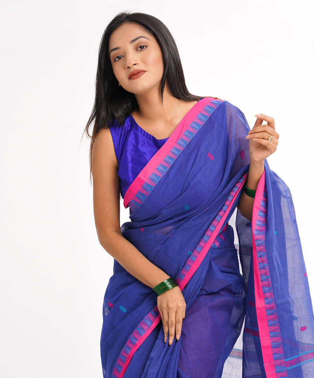 Blue Half-Silk Saree