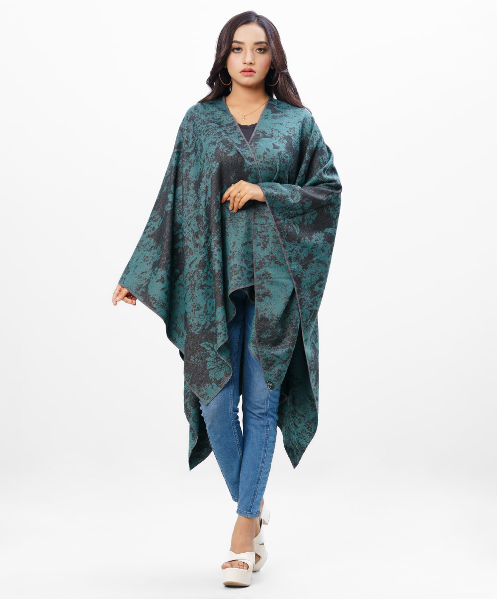 Green and Black Poncho